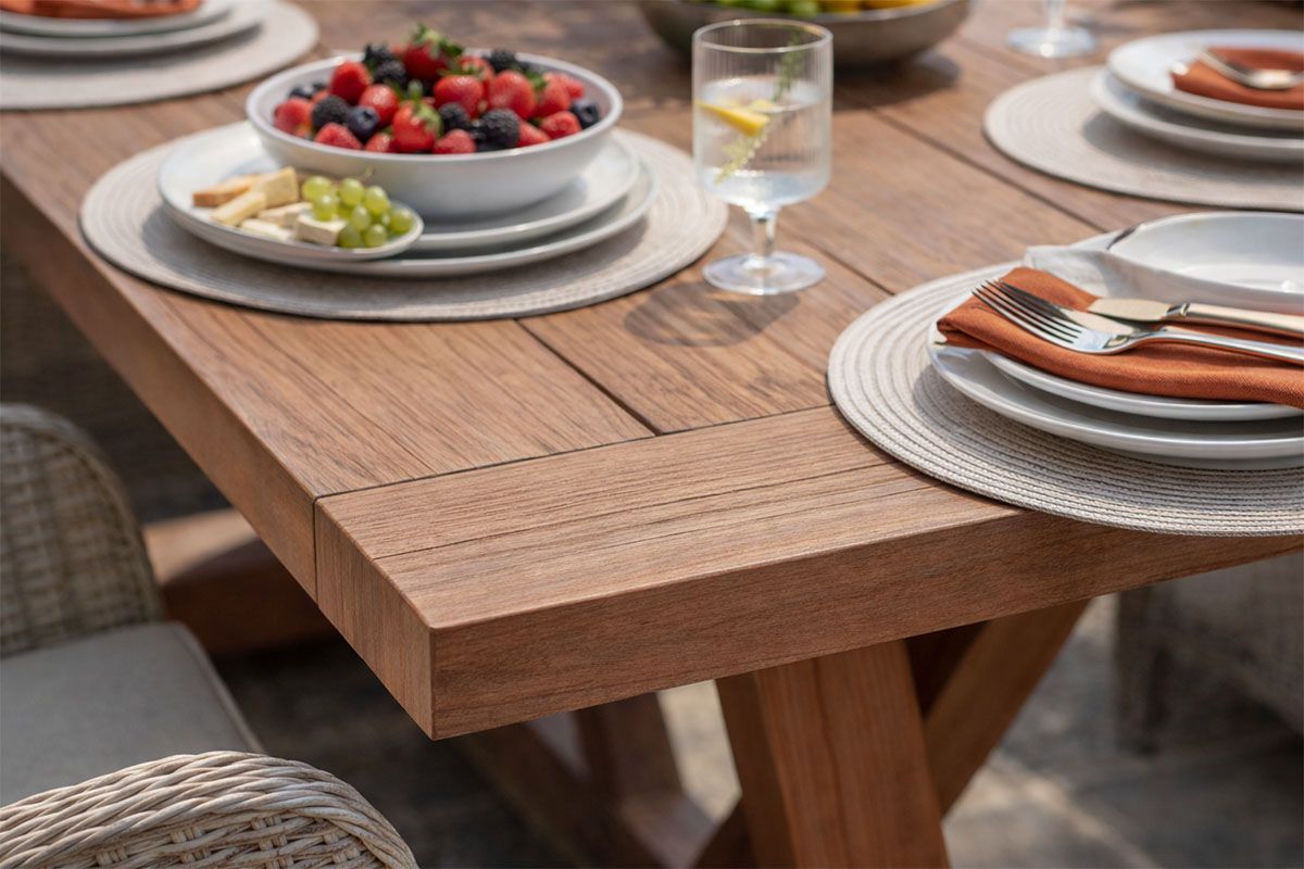 Bakewell Kuta Rectangular Teak Garden Dining Table | 180cm