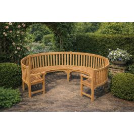 Harrogate 3/4 Circular Curved Teak Commercial Bench
