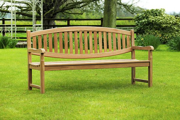 Winchester Teak Double Oval Garden Bench 4 Seater 1.8m